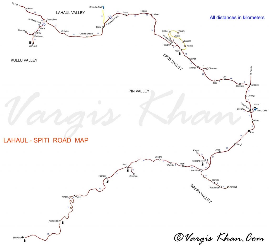 Spiti Valley Itinerary - A Detailed Travel Plan with Road Map - Vargis Khan