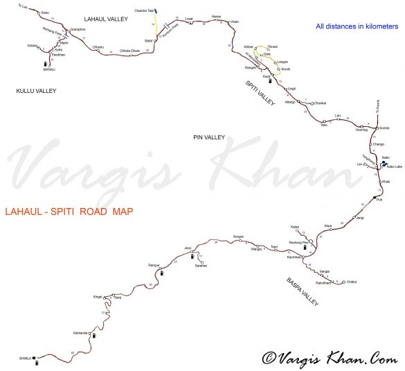 Spiti Valley Itinerary - A Detailed Travel Plan with Road Map - Vargis Khan