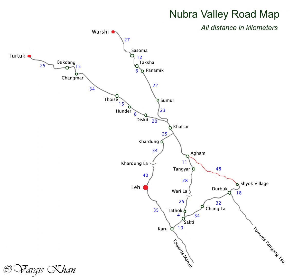 nubra-valley-road-map - Vargis Khan