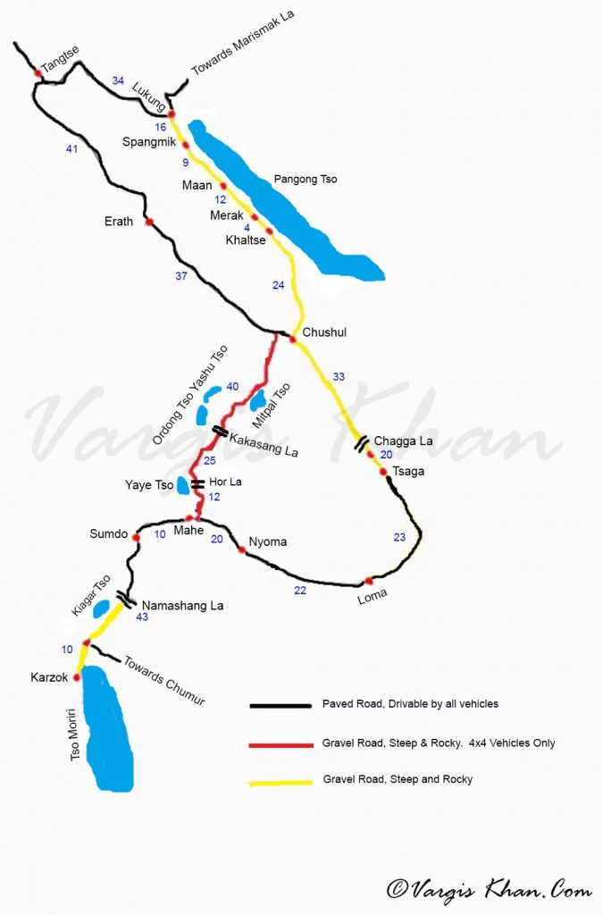 pangong-tso-to-tso-moriri-map - Vargis Khan