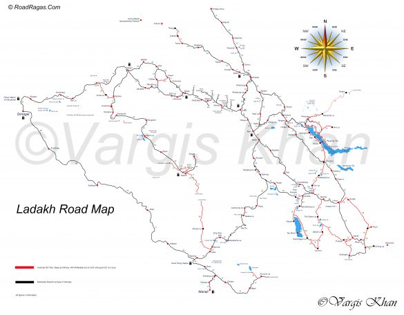 Ladakh Road Map - Vargis Khan